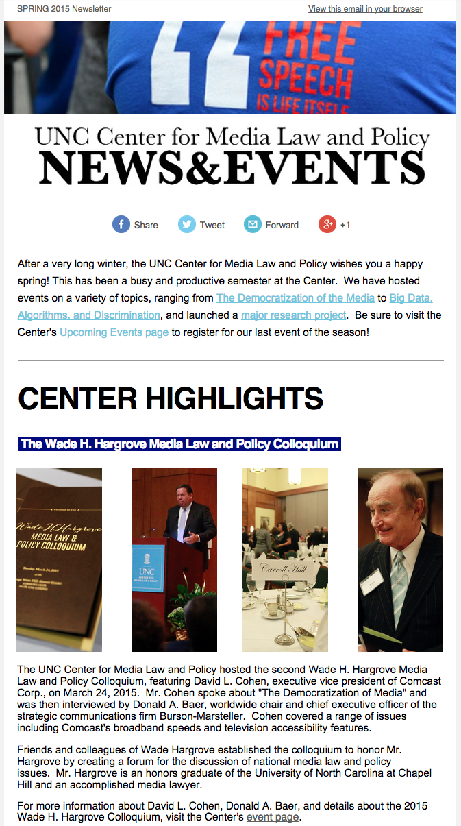 Center Newsletters - UNC Center for Media Law and Policy