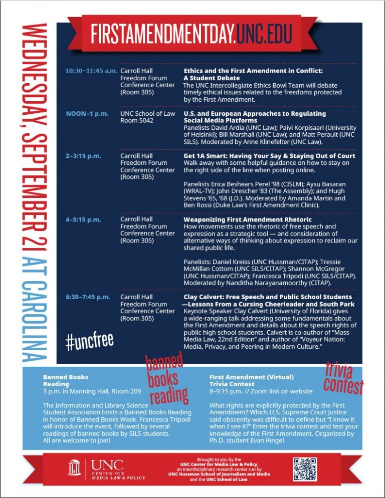 UNC Community is Invited to First Amendment Day 2022! - UNC Center for ...