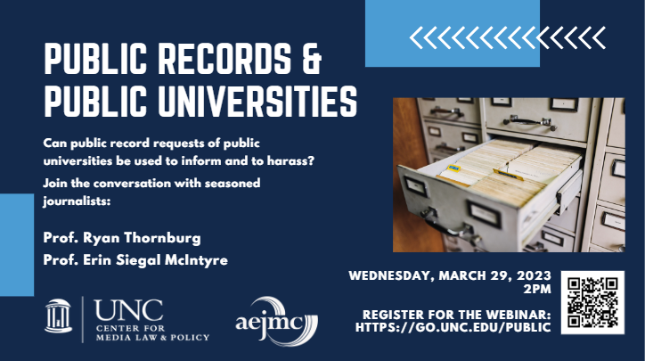 Public Records and Public Universities - UNC Center for Media Law and ...